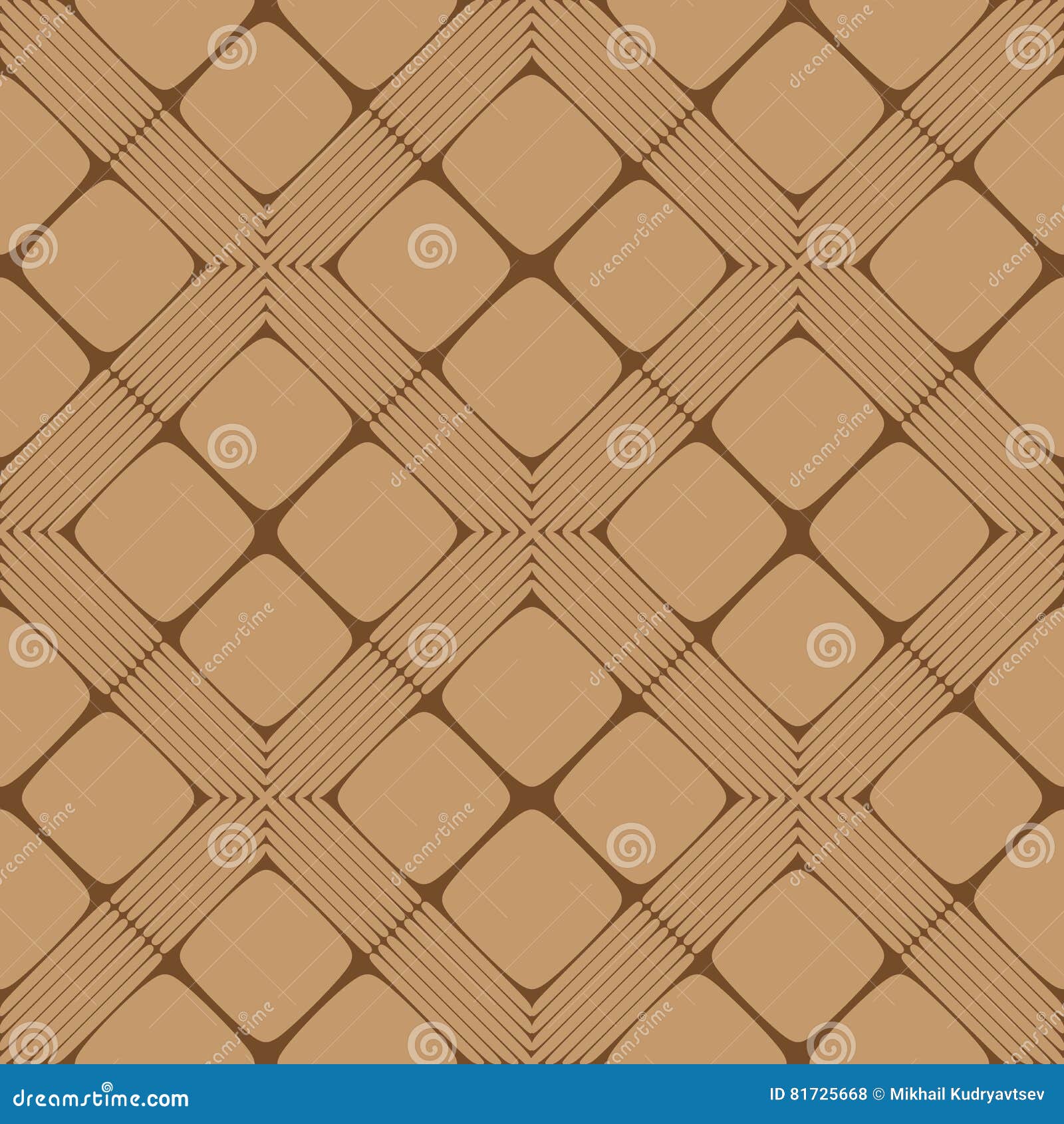 Beige and Brown Rectangle Seamless Pattern Stock Vector - Illustration ...