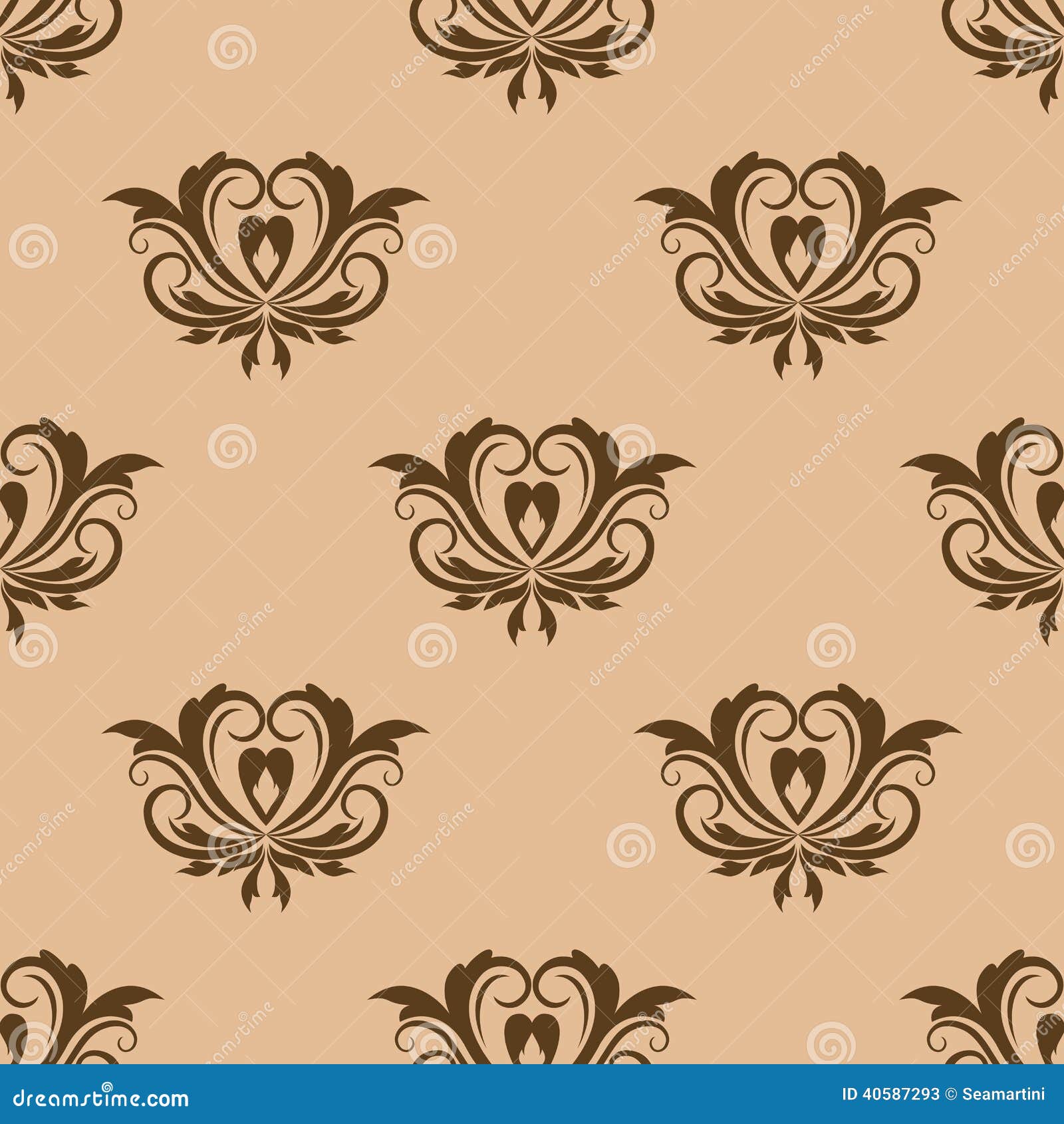 Beige and Brown Seamless Pattern Stock Vector - Illustration of brown ...