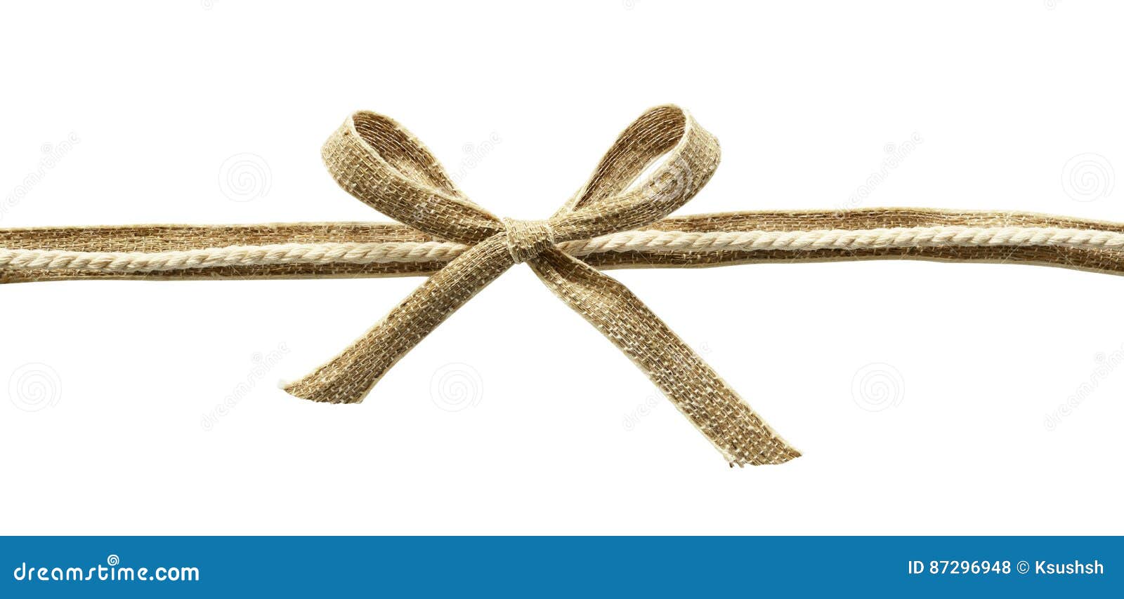 Beige Canvas Ribbon with Rope and Bow Stock Photo - Image of decoration ...