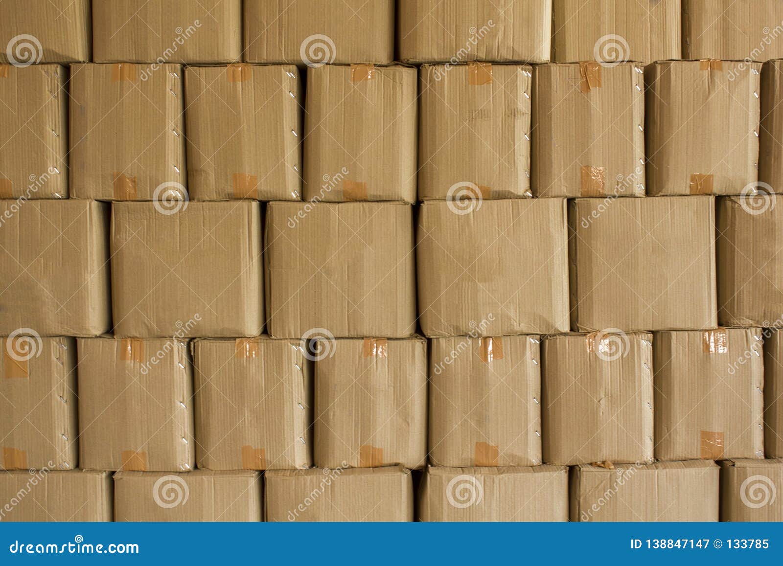 Beige Cardboard Boxes Stand in Stack. Rough Surface Texture Stock Image ...