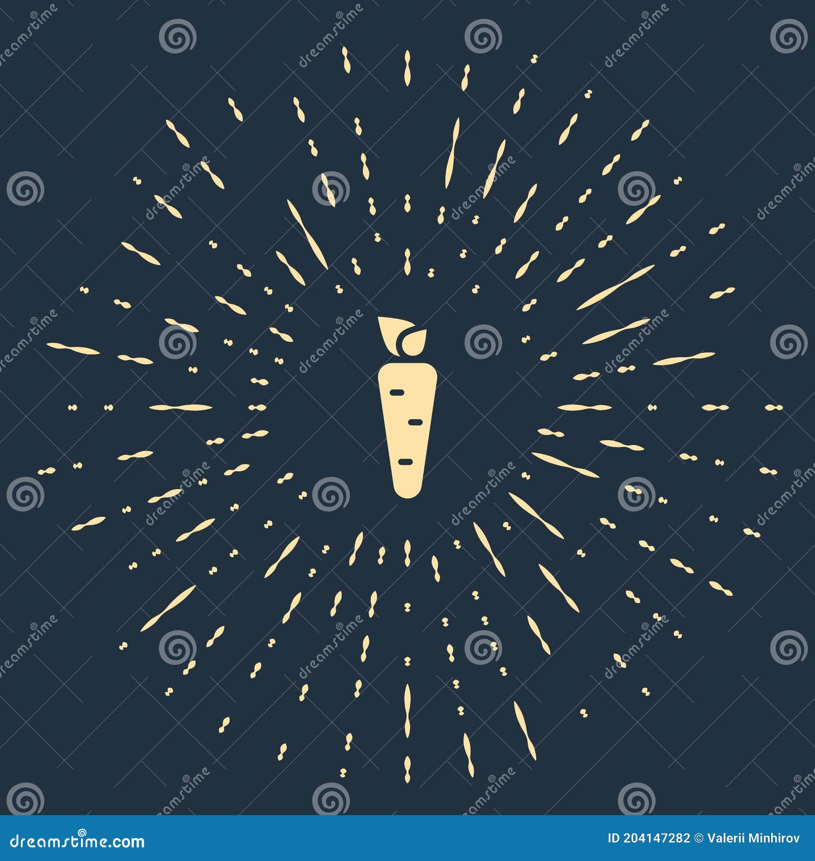 Beige Carrot Icon Isolated on Blue Background. Abstract Circle Random ...