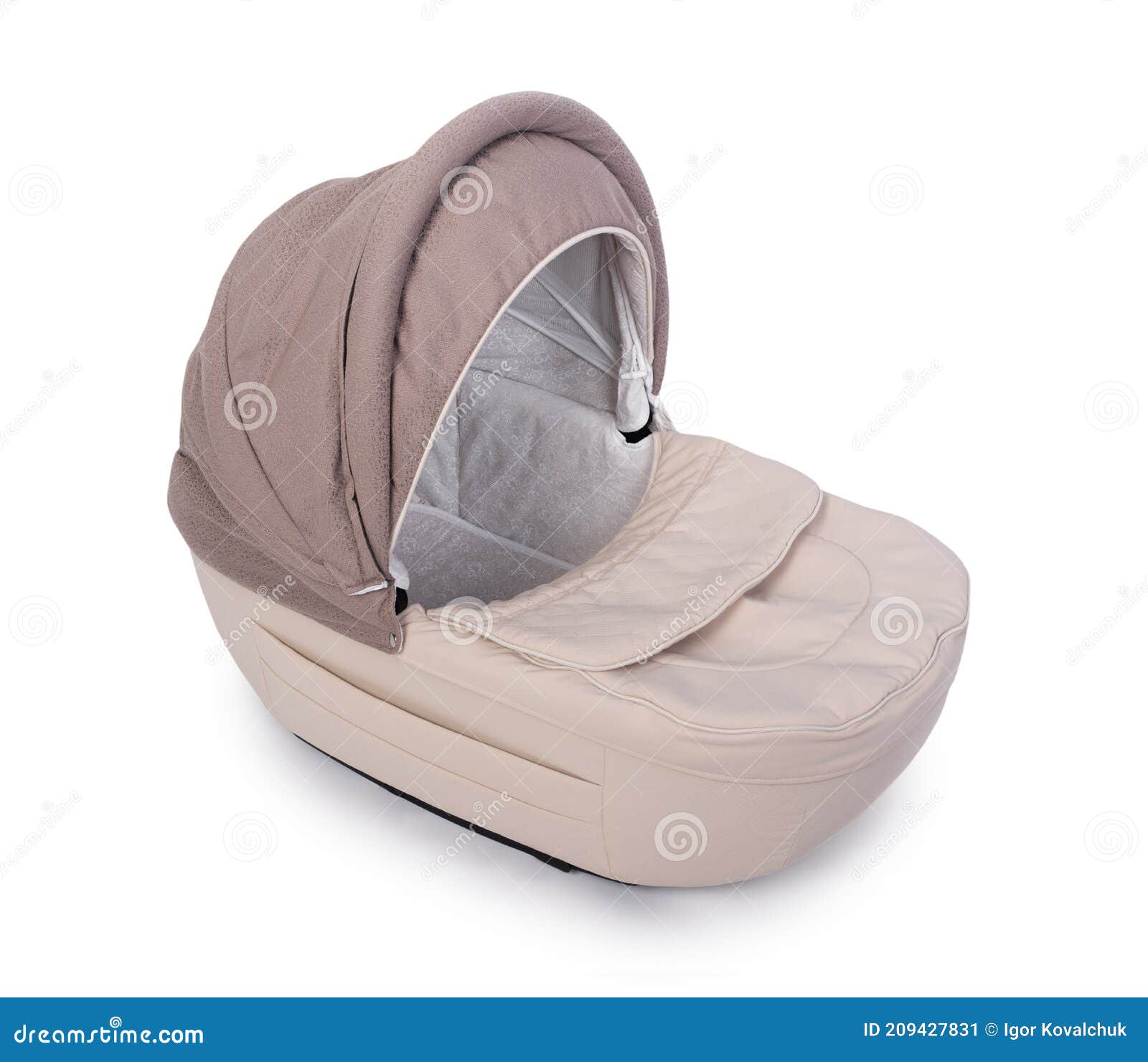 Beige carrycot stroller stock image. Image of design - 209427831