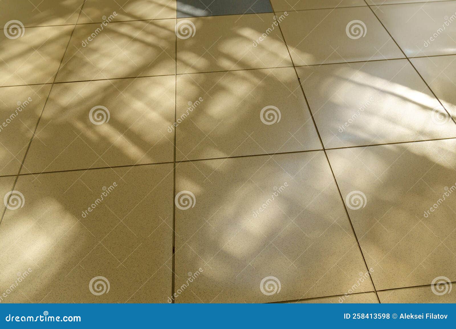 Sunlight on the Tile, the Rays of the Sun on the Floor. Selective Focus ...