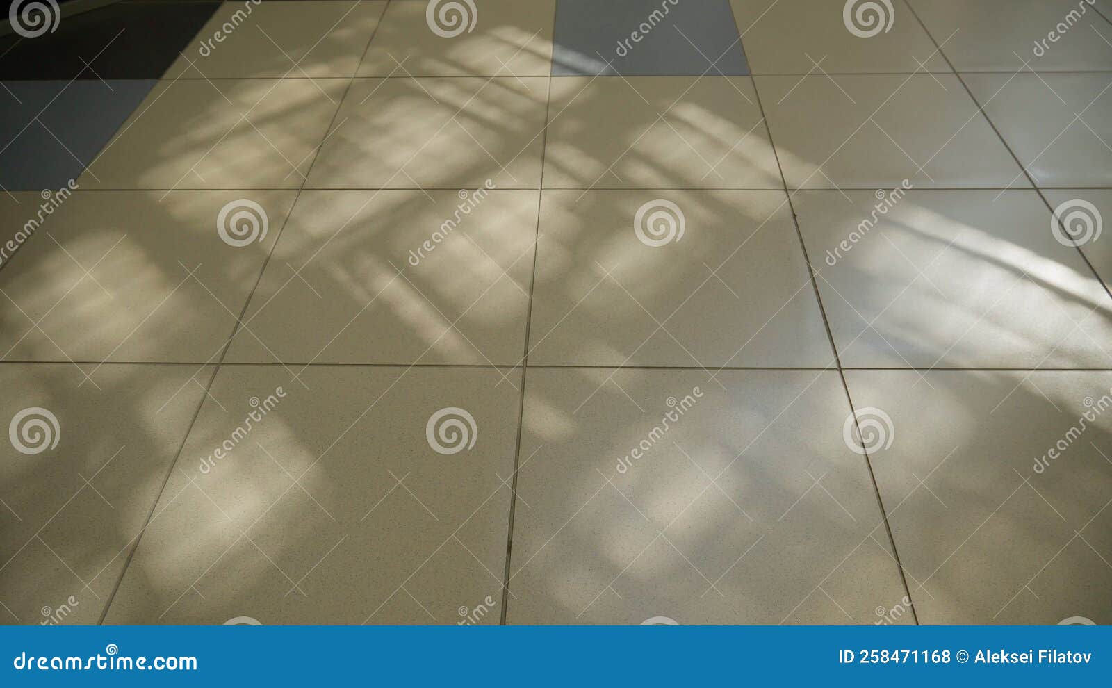 Sunlight on the Tile, the Rays of the Sun on the Floor. Selective Focus ...
