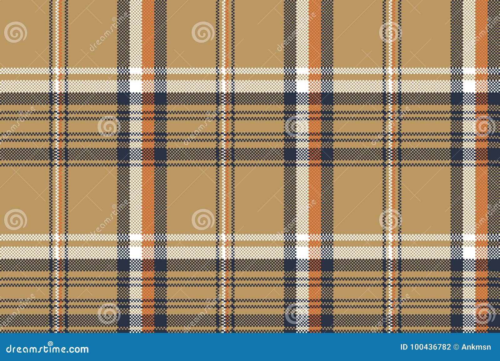 Beige Check Plaid Tartan Pixel Seamless Pattern Stock Vector ...
