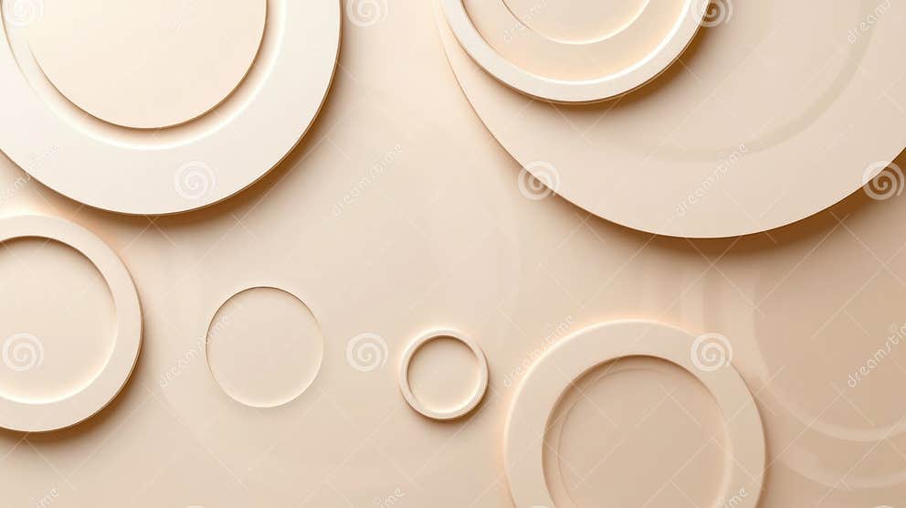 Beige Circular Patterns Create a Soothing Wall Texture in a Modern ...