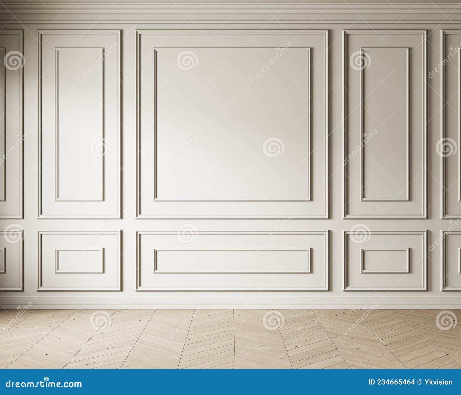 Beige Classic Interior with Moldings Wall Panel. Stock Illustration ...