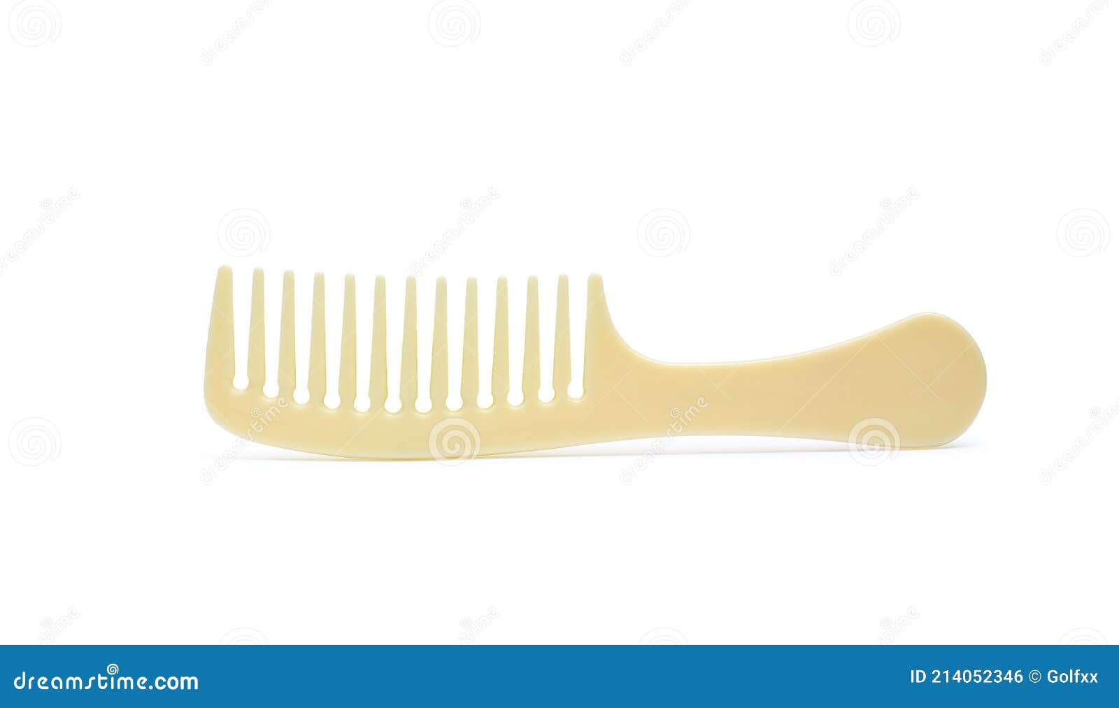 Beige Comb Isolated on White Background - Clipping Path Stock Photo ...