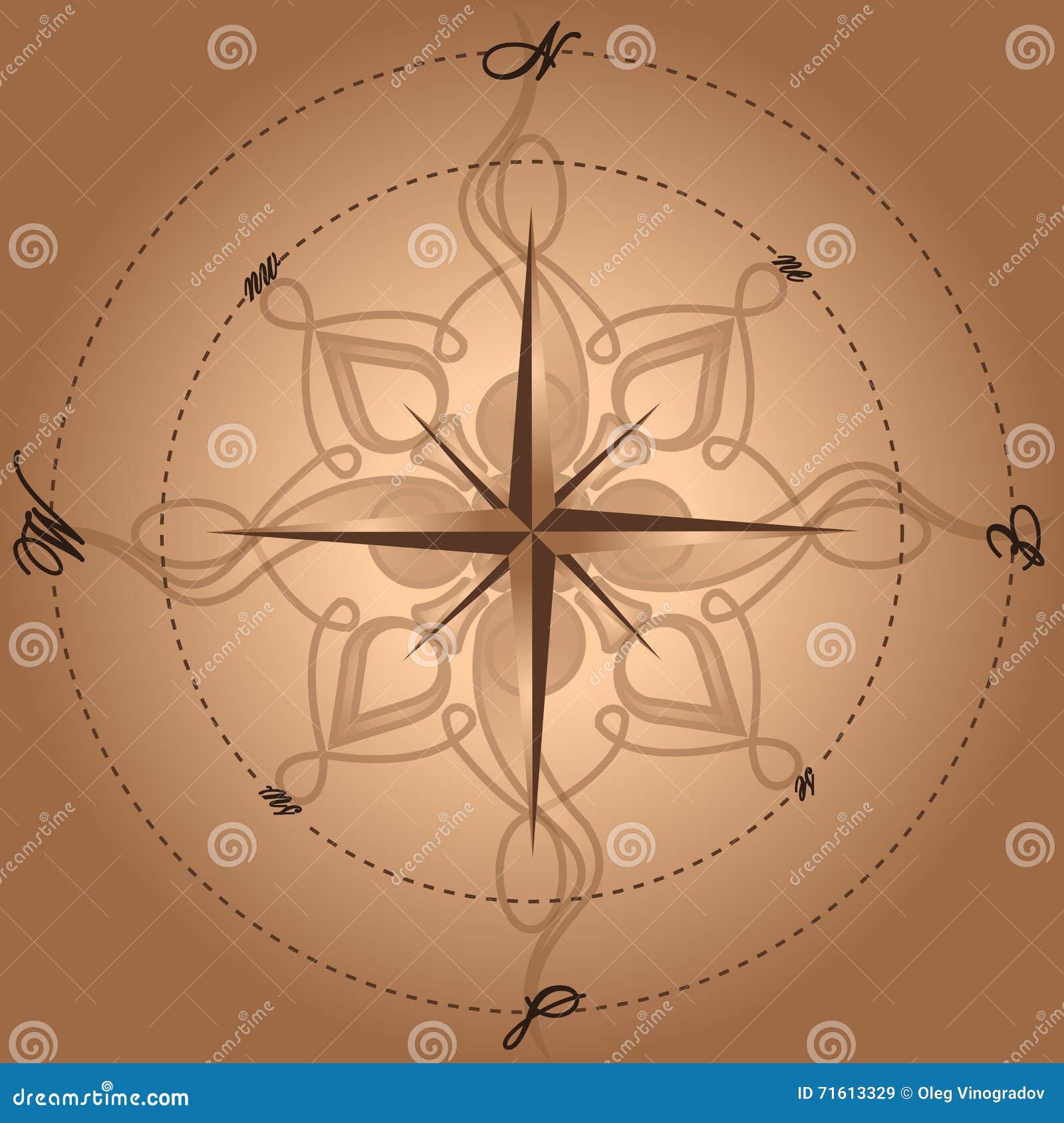 Beige Compass with Wind Rose Stock Vector - Illustration of orientation ...