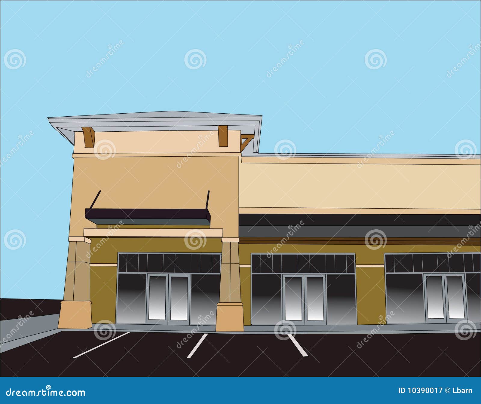 Beige corner retail store stock vector. Illustration of business - 10390017