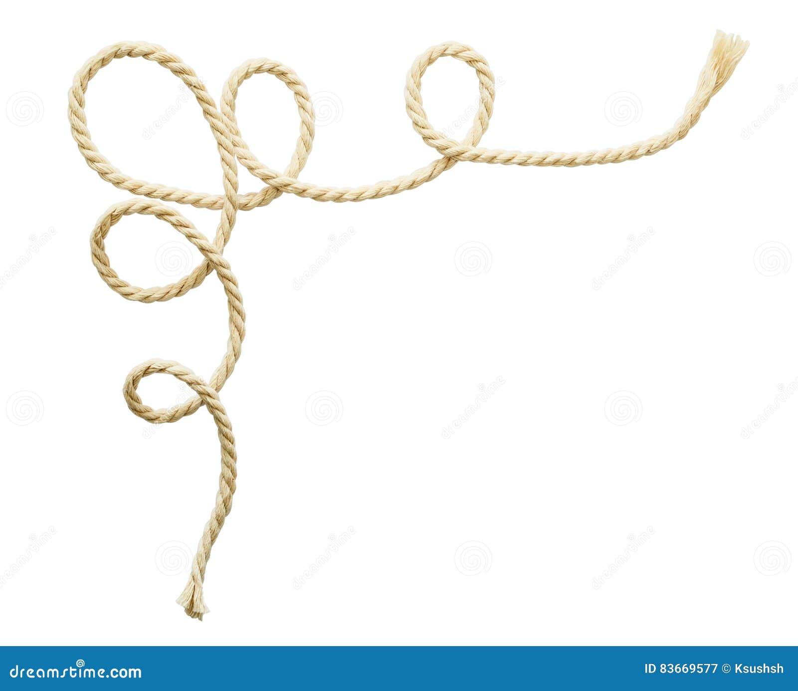 Beige cotton rope corner stock image. Image of isolated - 83669577