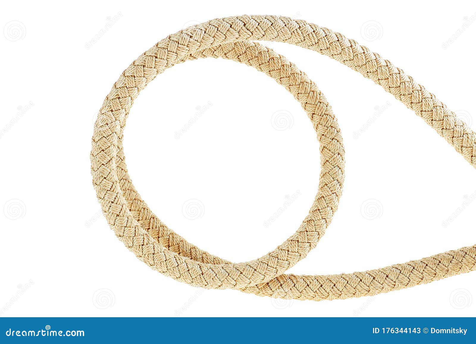 Beige Cotton Rope Isolated on White Background Stock Image - Image of ...