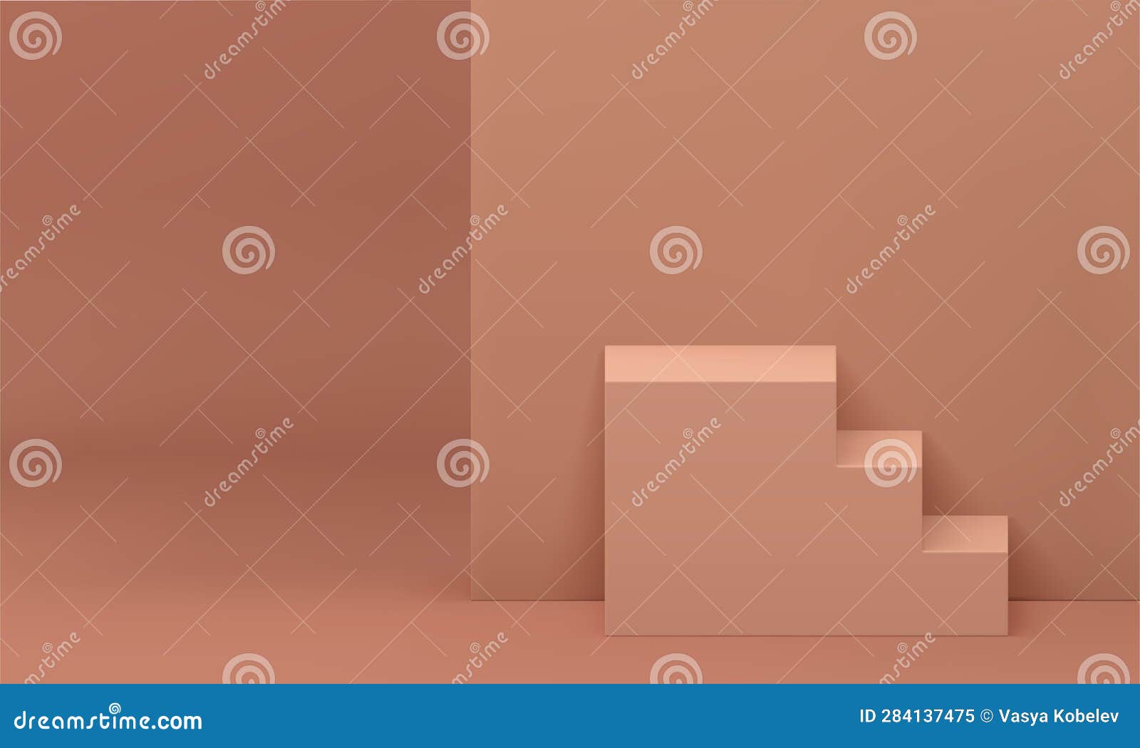 3d Staircase Level Steps Structure Beige Foundation Pedestal ...