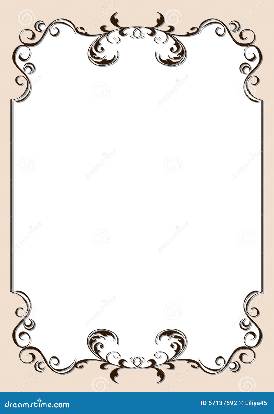 Beige Frame with Brown Vintage .. Stock Illustration - Illustration of ...
