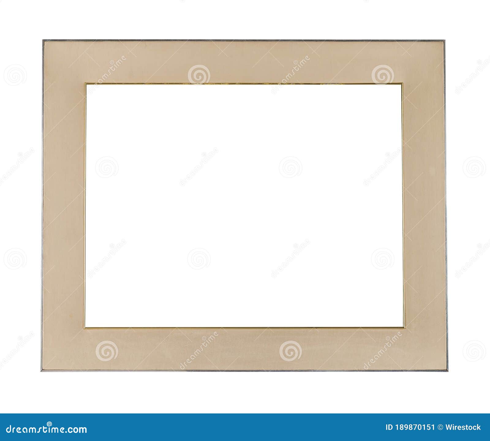 Beige Frame for Painting or Picture Isolated on a White Background ...