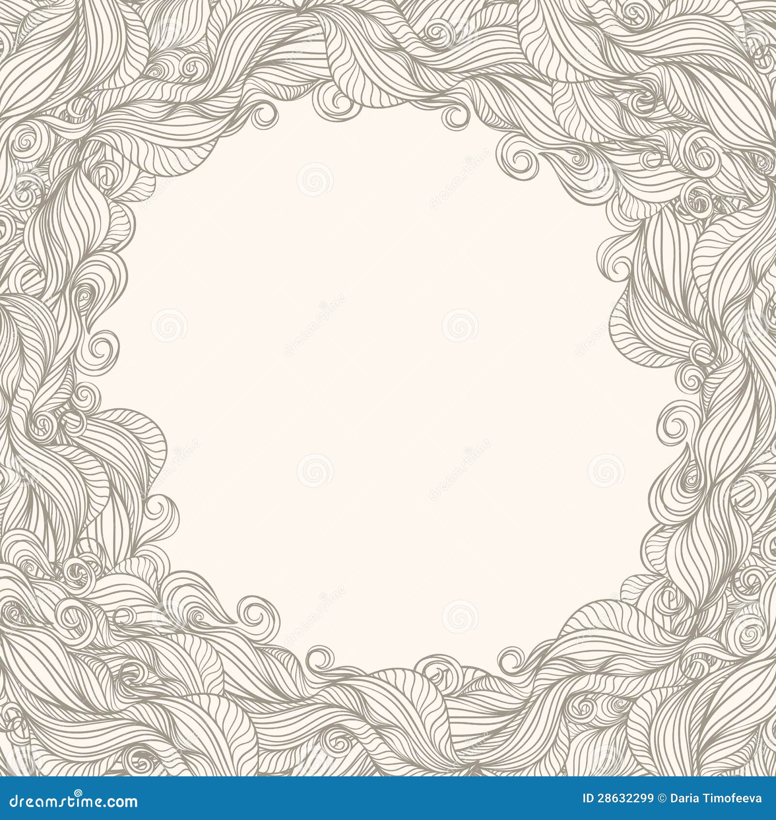 Beige frame with waves stock vector. Illustration of wallpaper - 28632299