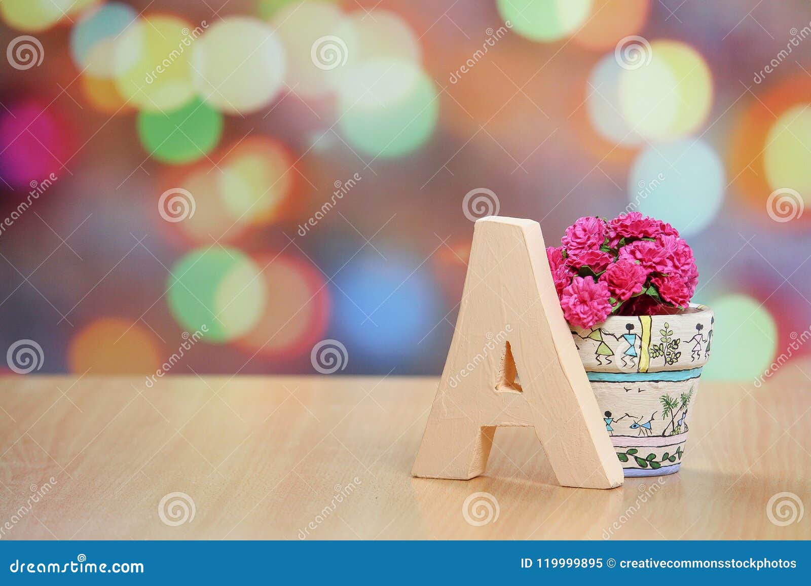 Beige A Freestanding Letter Decor Picture. Image: 119999895