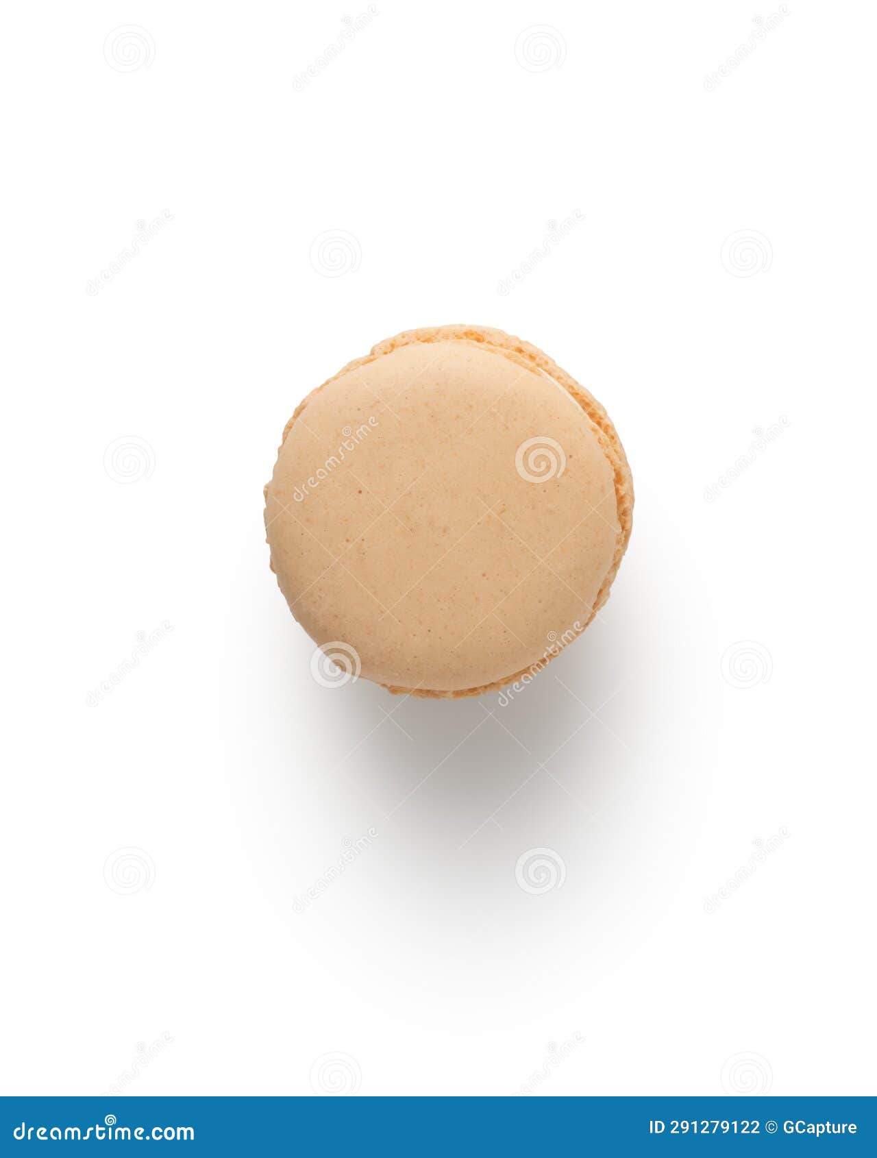 Beige French Macaron Top View Isolated on White with Shadow Stock Photo ...