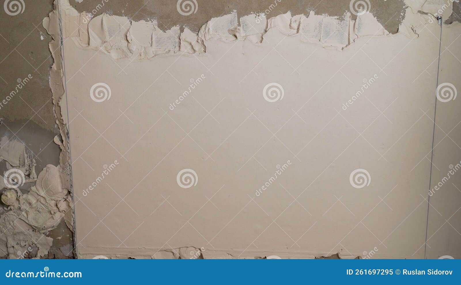Beige, Fresh Mortar on the Wall. Texture of Fresh Concrete Wall at ...