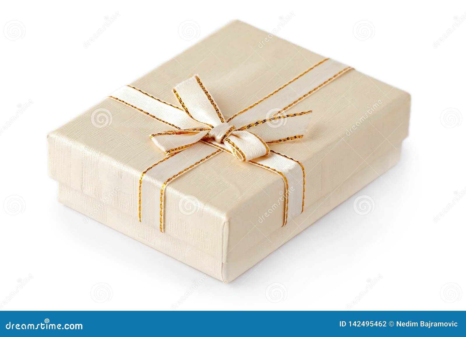 Gift box stock photo. Image of beige, package, ribbon - 142495462
