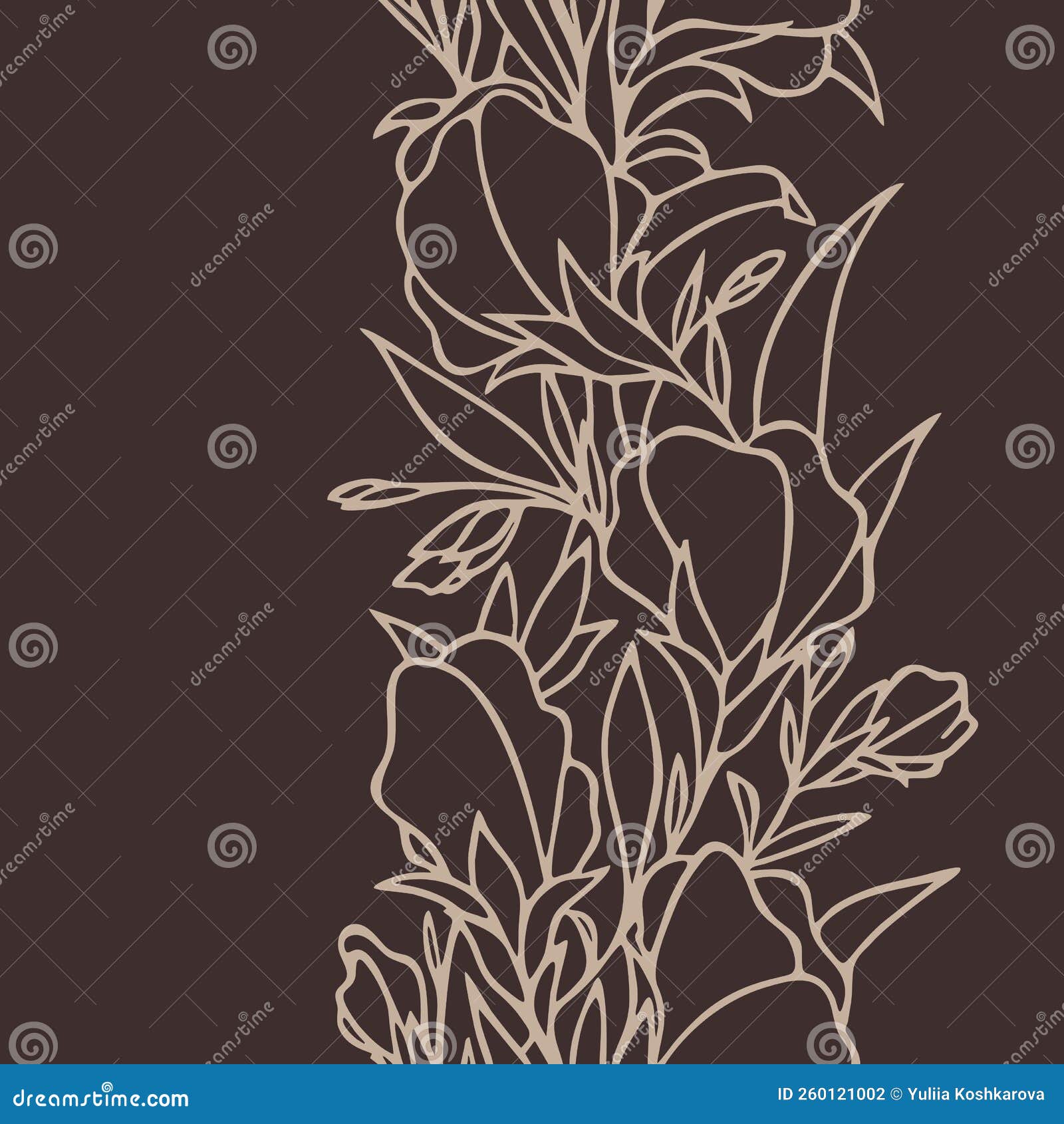Beige Graphic Pattern on Brown Background, Seamless Pattern Border ...