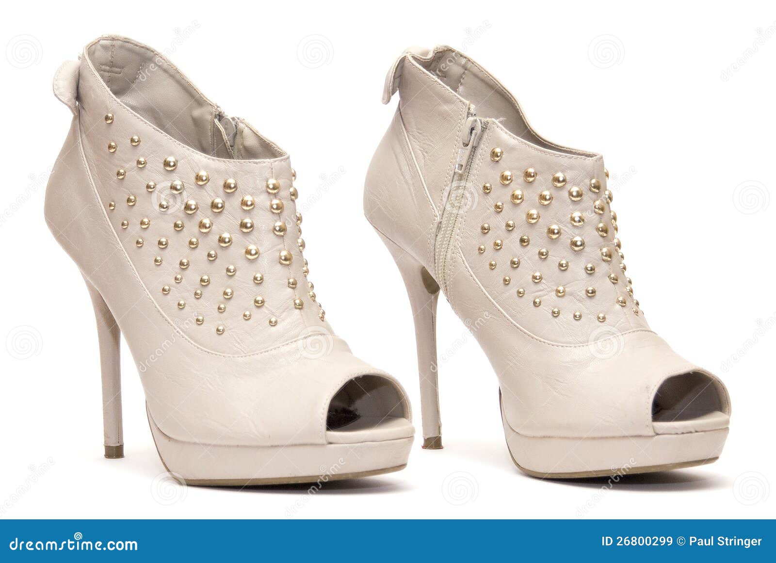 Beige High Heels stock image. Image of background, studded - 26800299