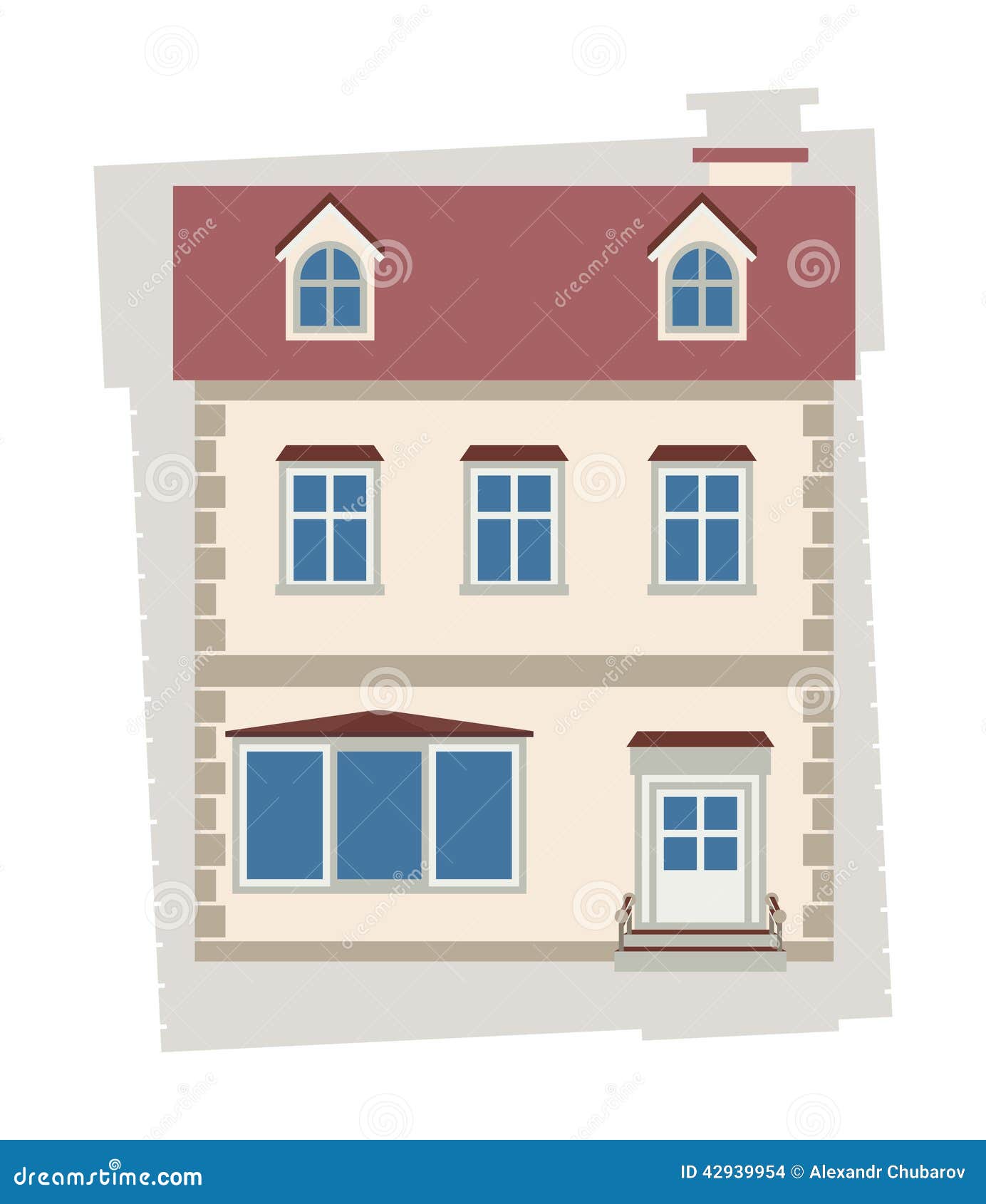 Beige house stock vector. Illustration of construction - 42939954