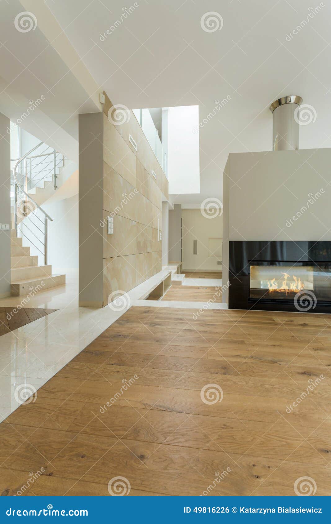Beige Interior of Modern House Stock Photo - Image of clean, indoor ...