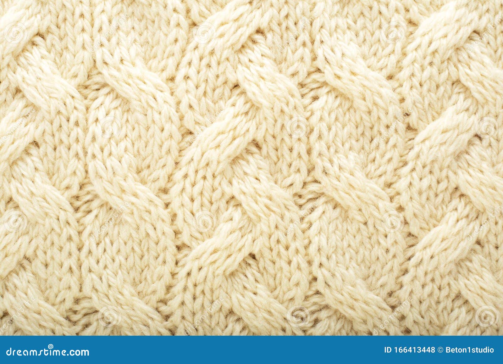 Beige Knitted Fabric Wool Texture for Background. Close Up of White ...