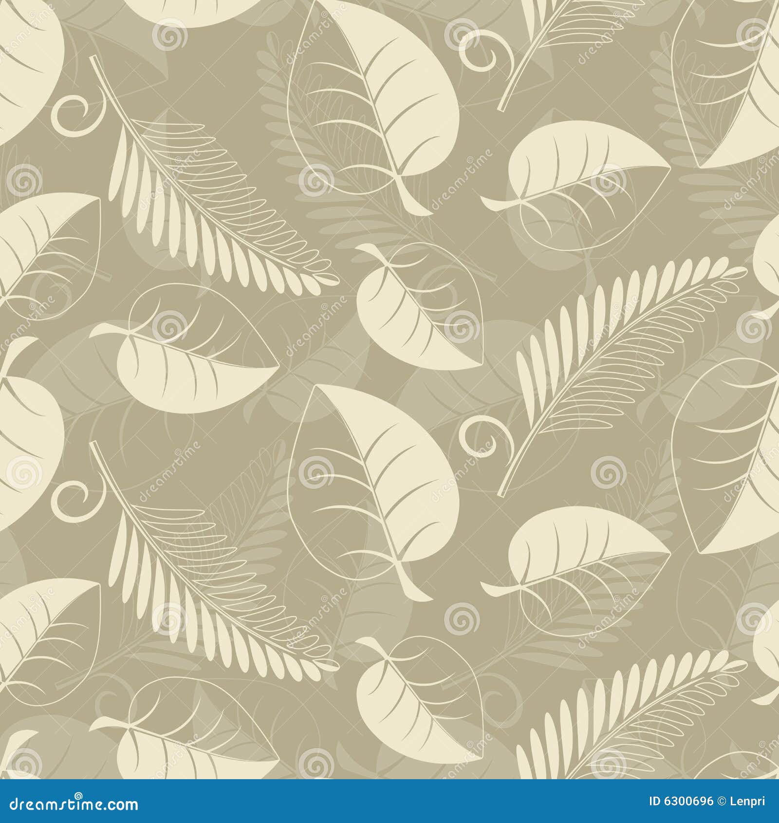 Beige leaves stock vector. Illustration of pattern, leaf - 6300696