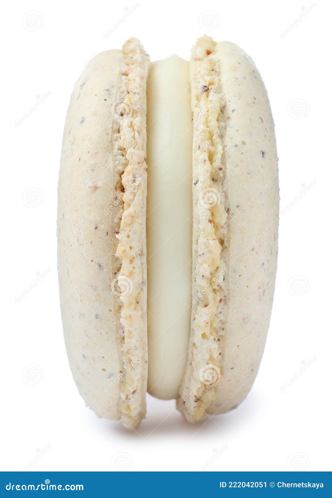 Beige Macaron Isolated on White. Delicious Dessert Stock Image - Image ...