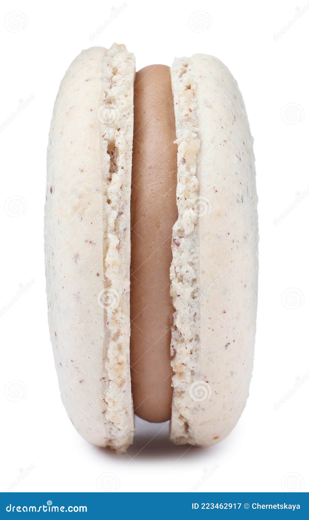 Beige Macaron Isolated on White. Delicious Dessert Stock Image - Image ...