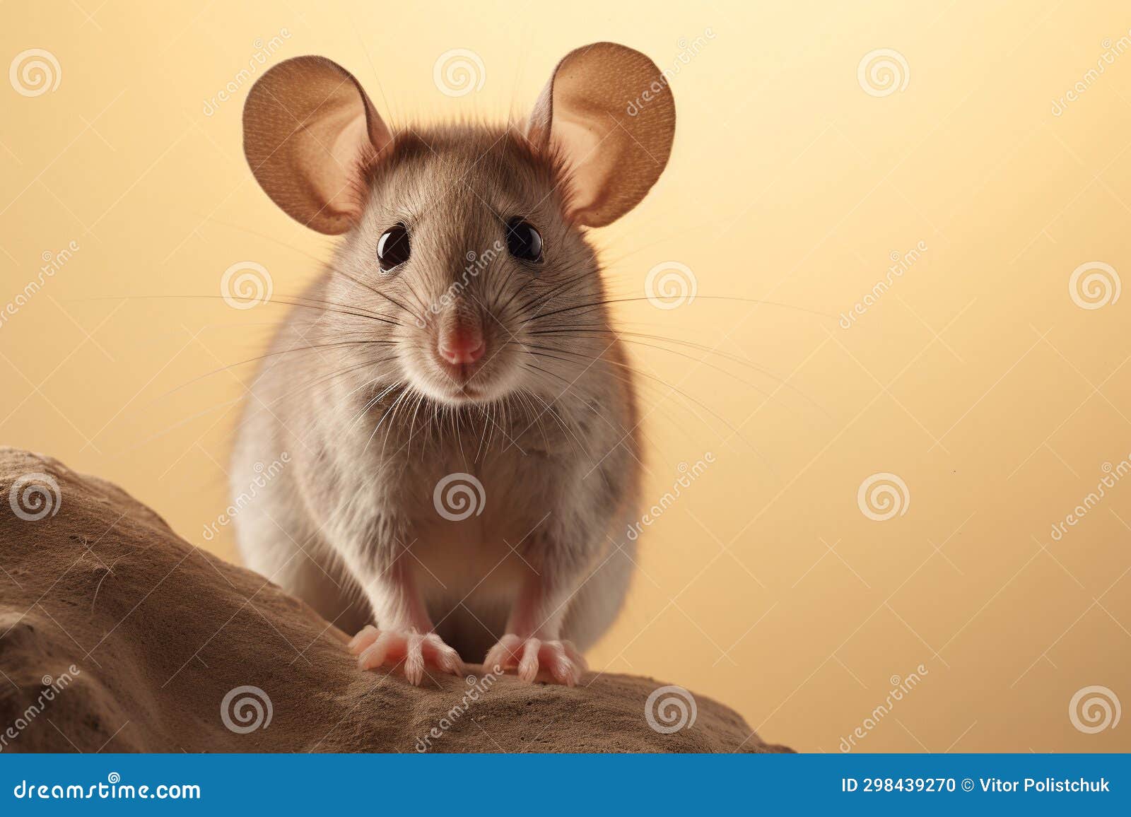 Beige Mouse Isolated on Beige Background - Wallpaper 3 Stock ...