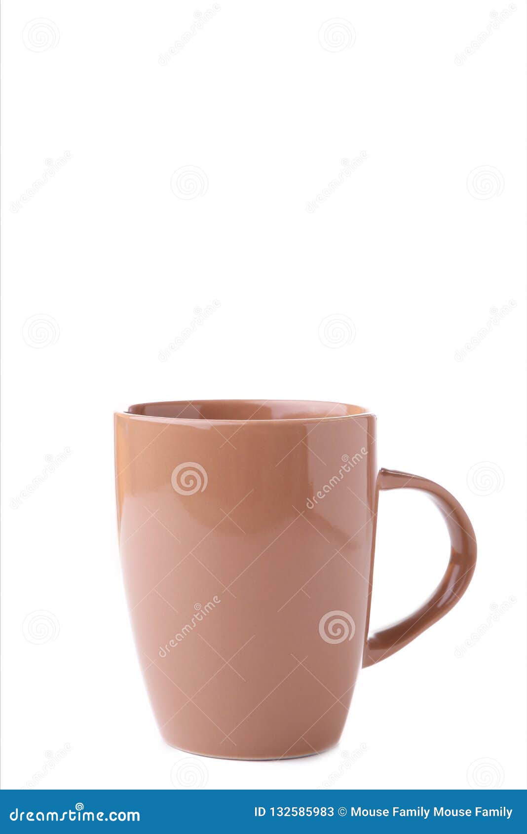 Beige Mug Isolated on White Background Stock Image - Image of container ...