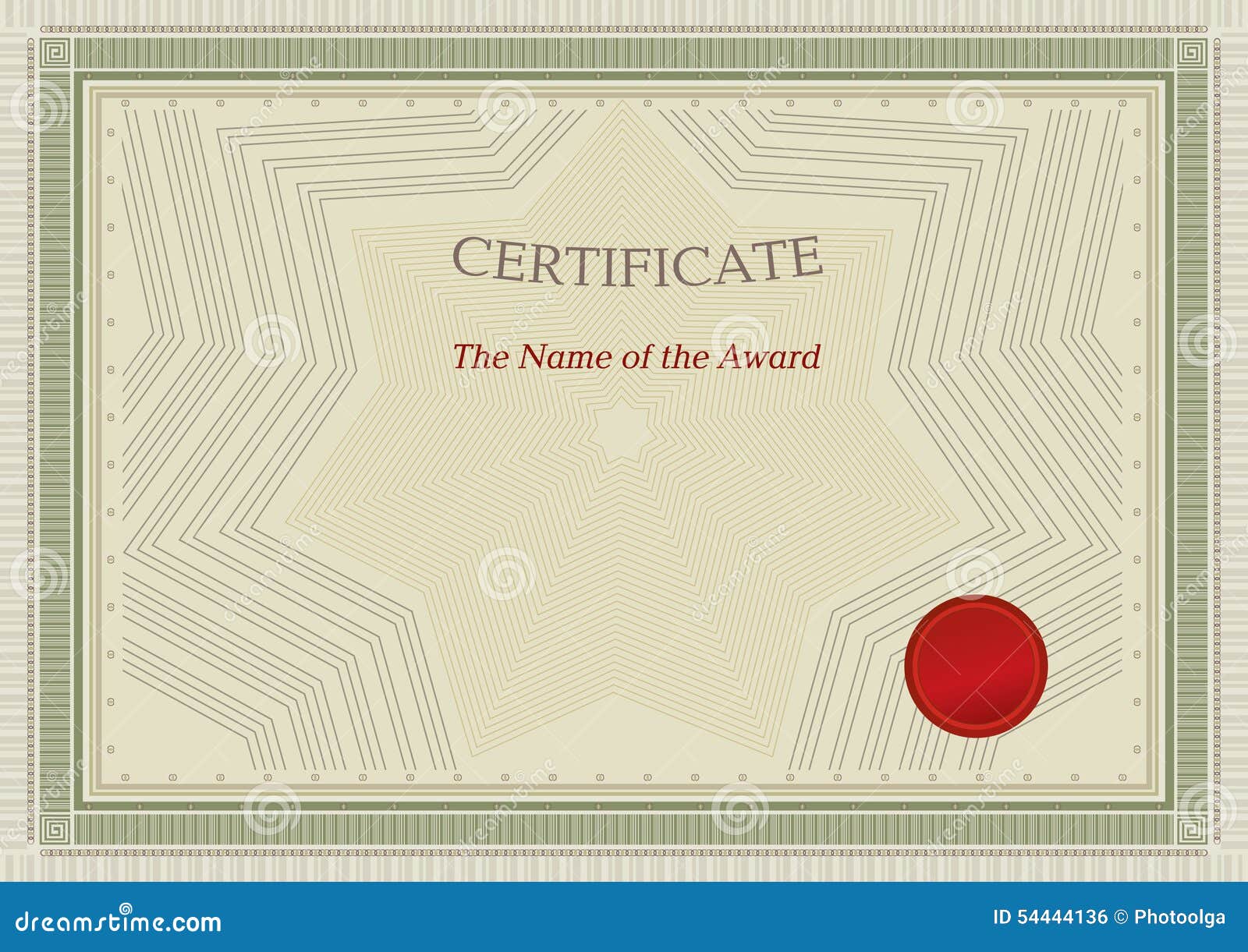 Beige Official Certificate. Stock Illustration - Illustration of ...