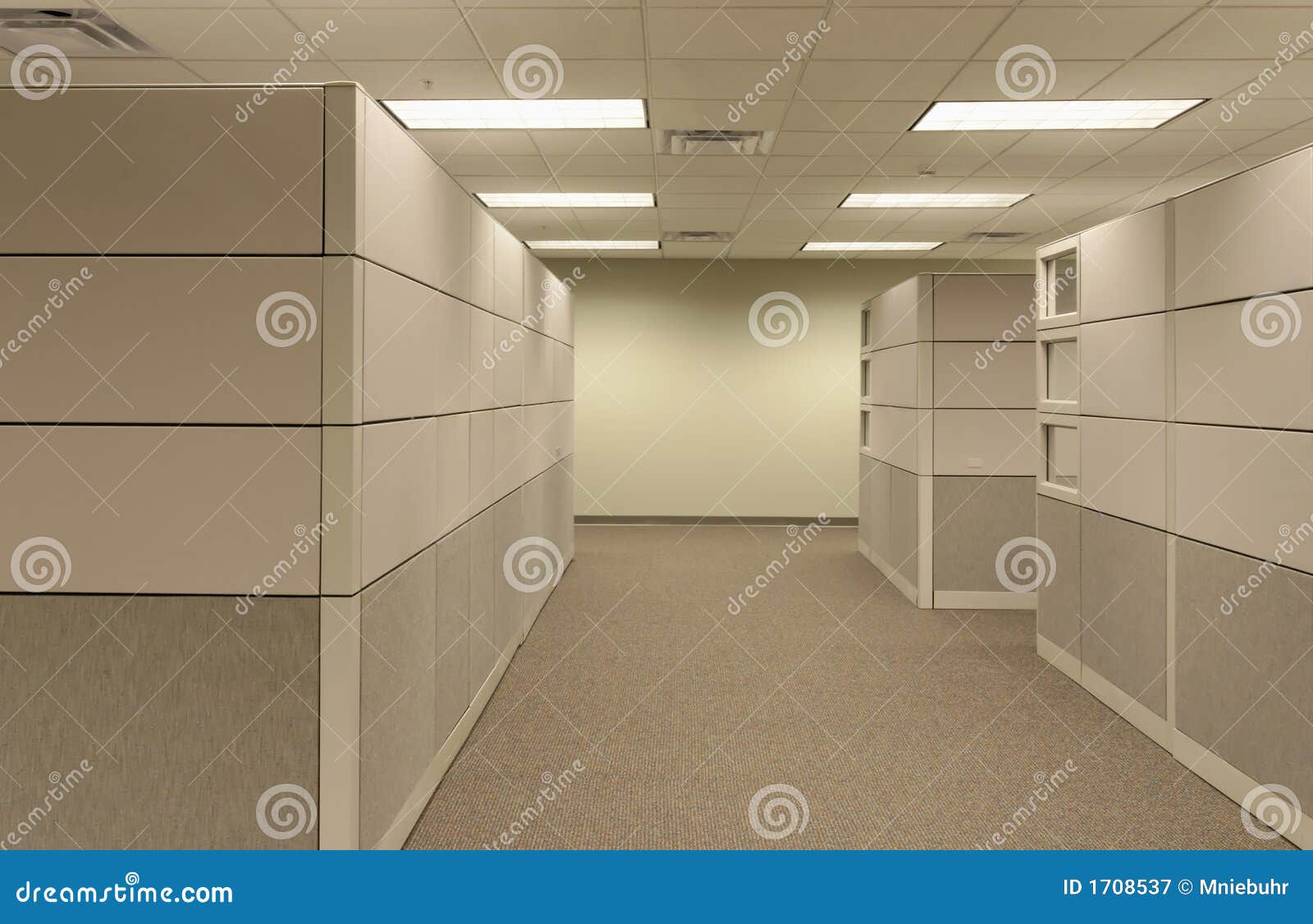 Beige Open Generic Office Cubical Workspace Stock Image - Image of ...