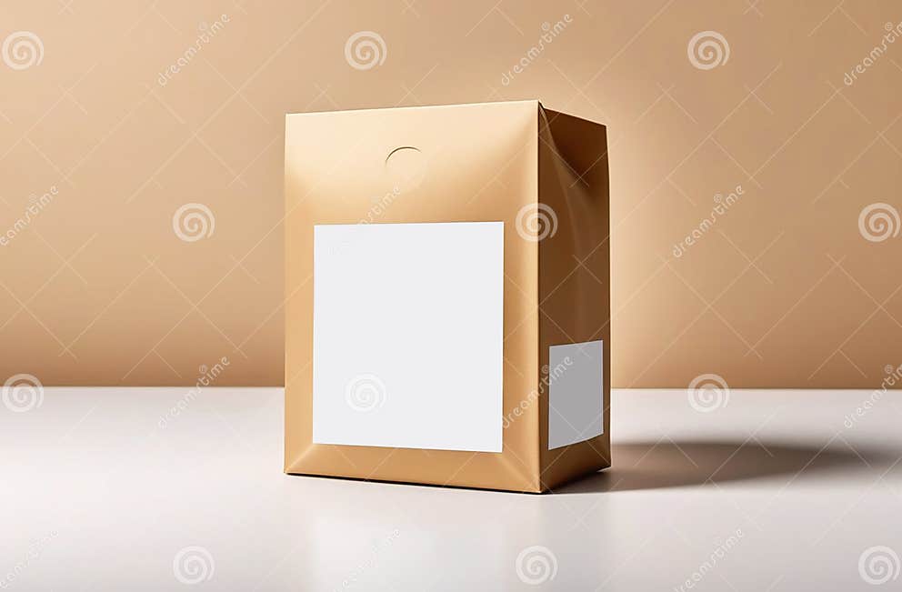 Beige Packaging on a White Background Stock Illustration - Illustration ...
