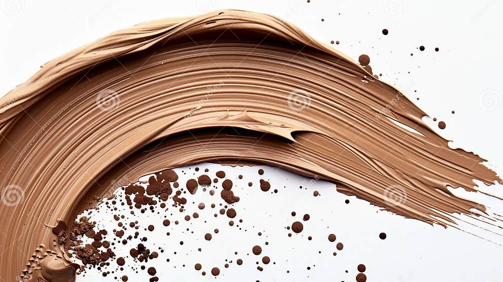 Beige Paint Stroke on White Background for Artistic Design Projects and ...