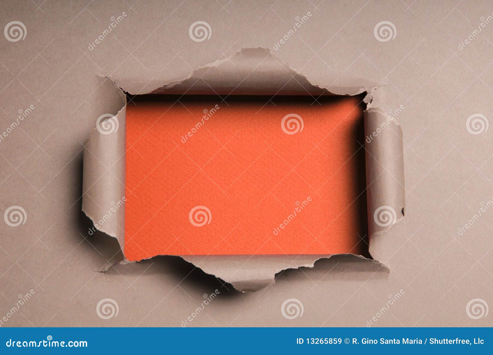 Beige Paper Ripped To Form a Rectangle Stock Image - Image of orange ...