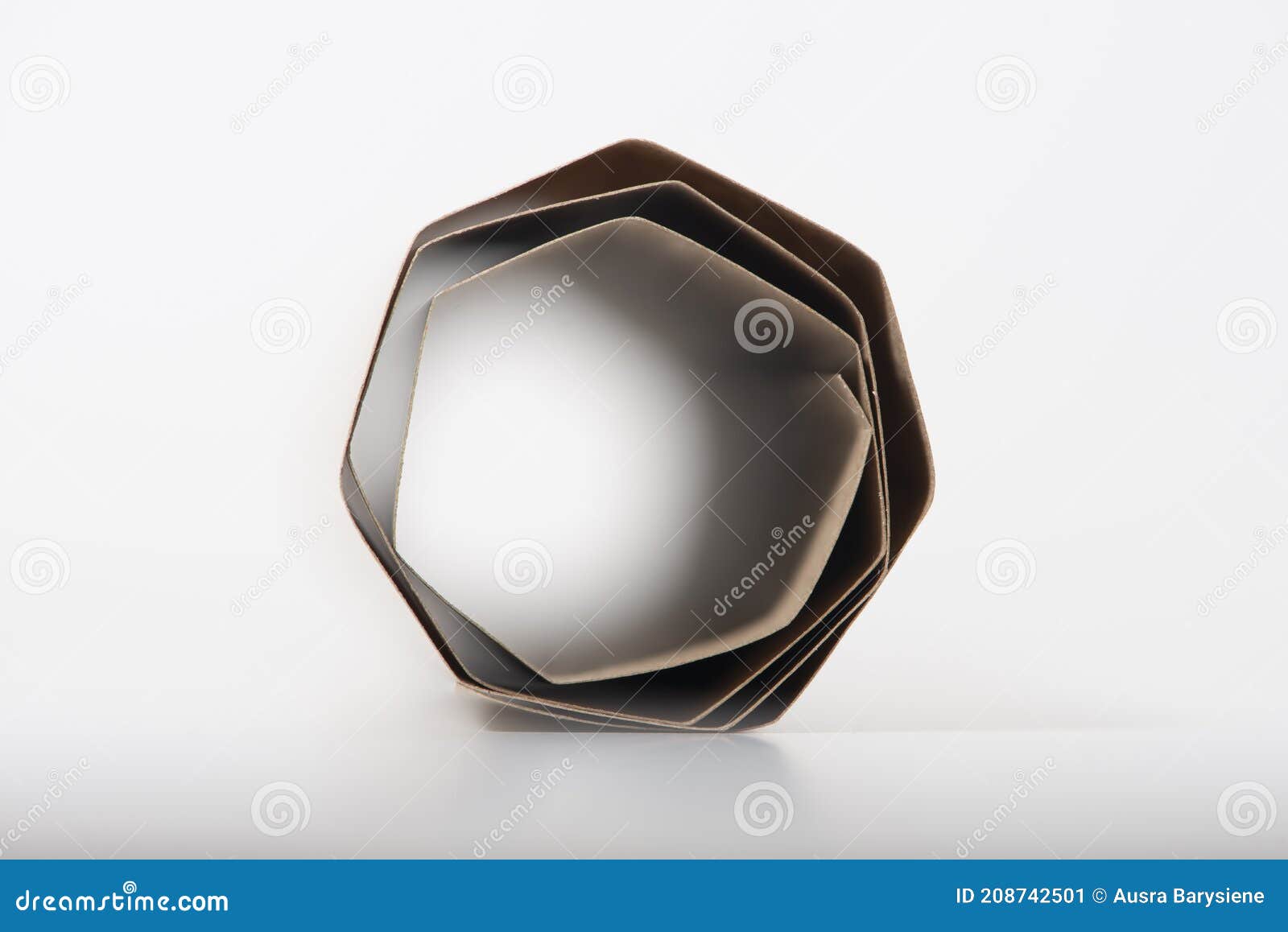 Beige Paper Rolls on White Background. Macro Shot. Abstract Background ...