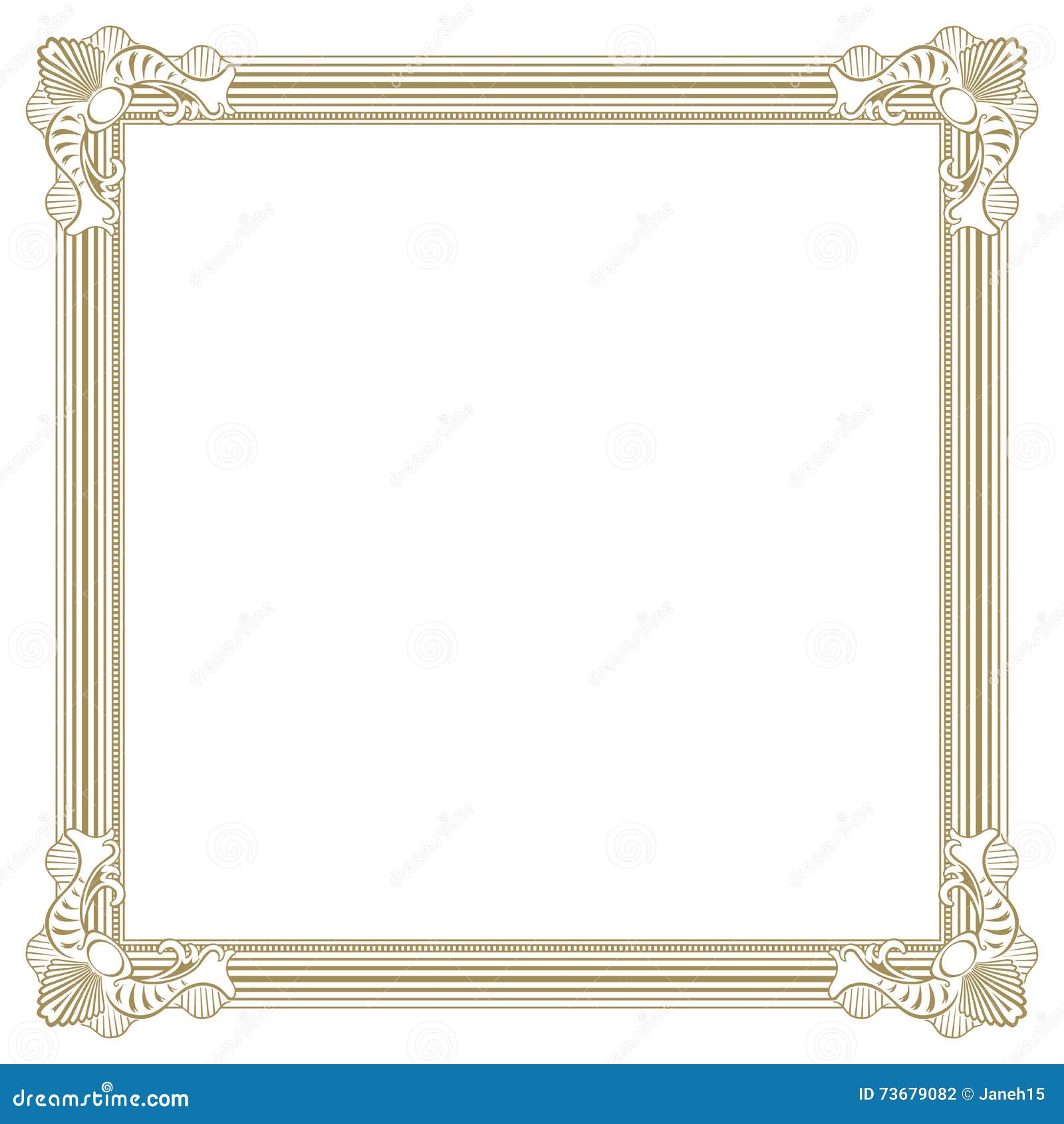 Beige photo frame stock illustration. Illustration of style - 73679082