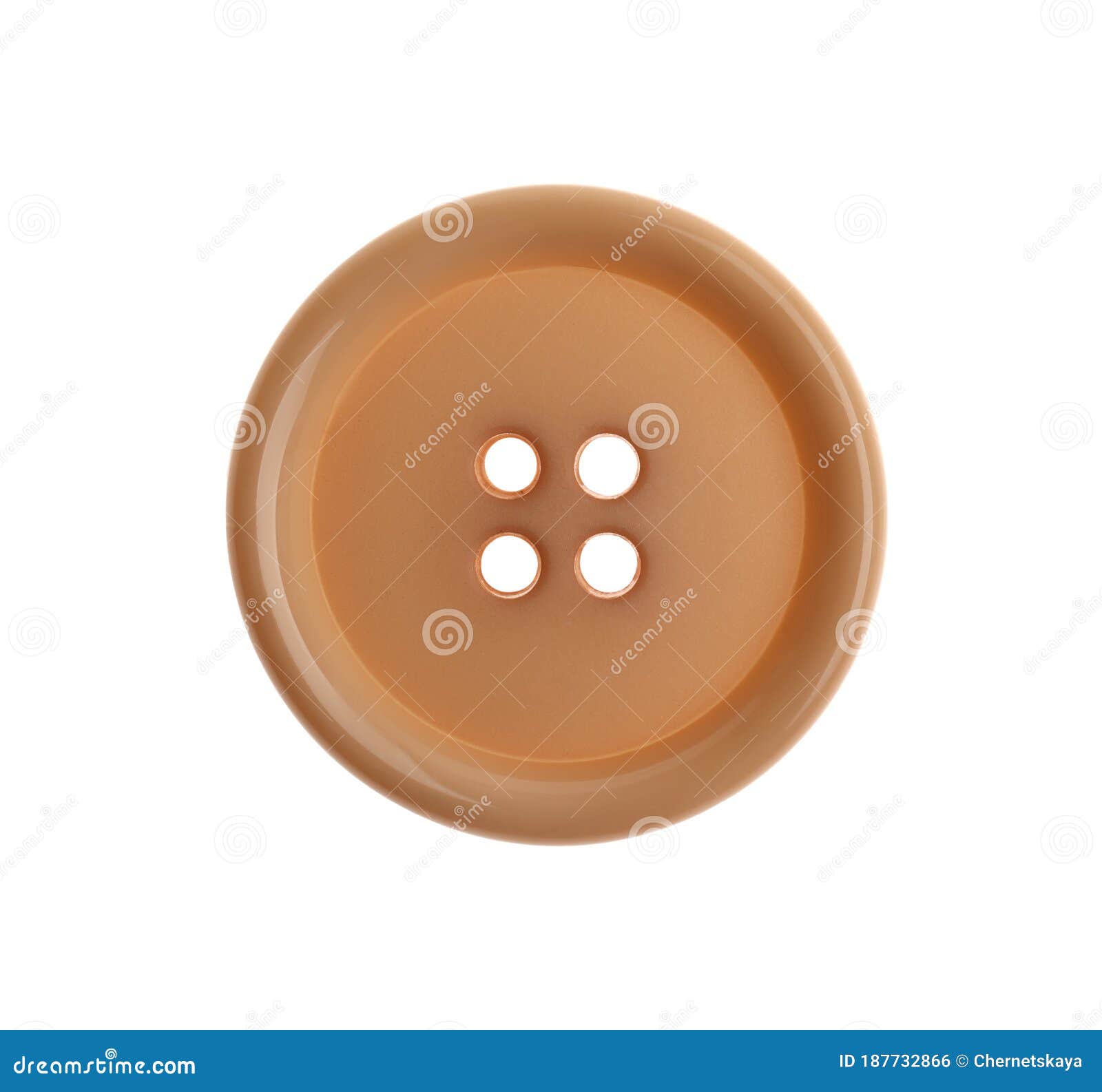 Beige Plastic Sewing Button Isolated Stock Photo - Image of color ...