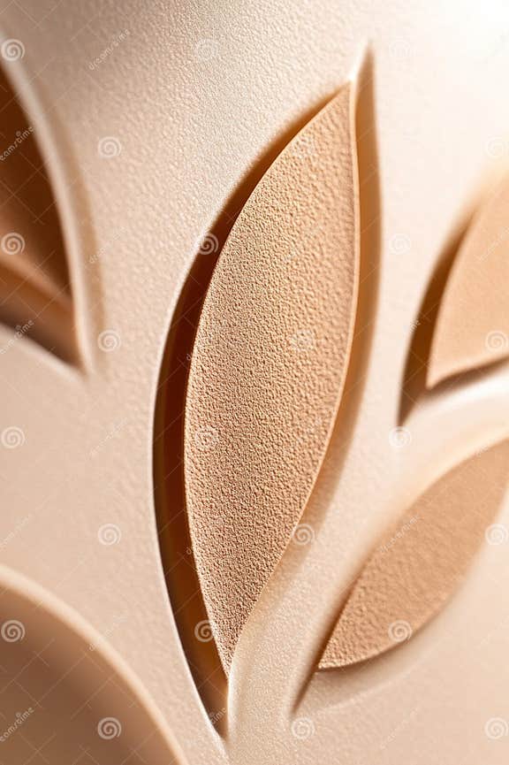 Beige Plastic Surface with Embossed Leaf Pattern Creating Intriguing ...