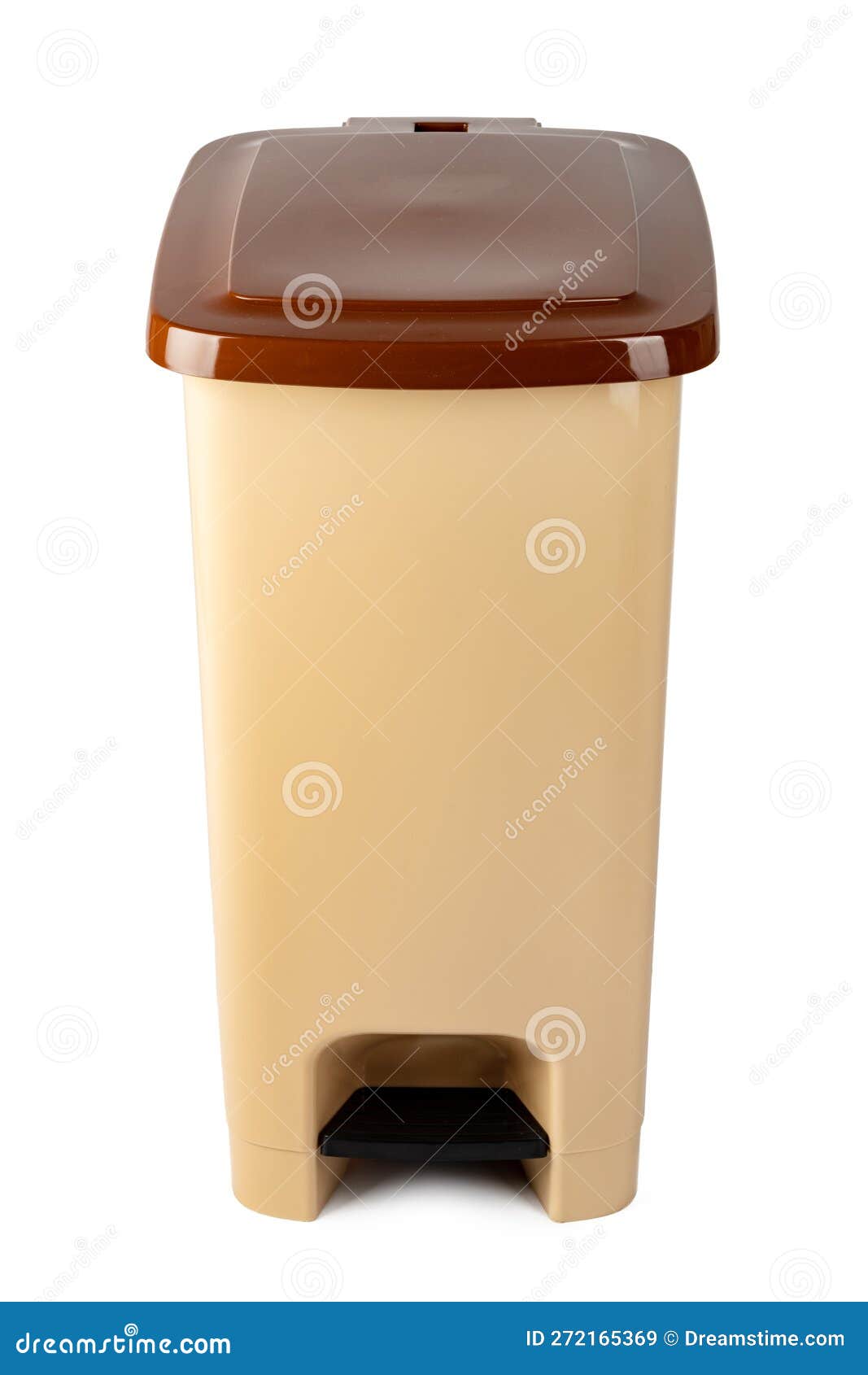 Beige Plastic Waste Bin Isolated on White Background Stock Image ...