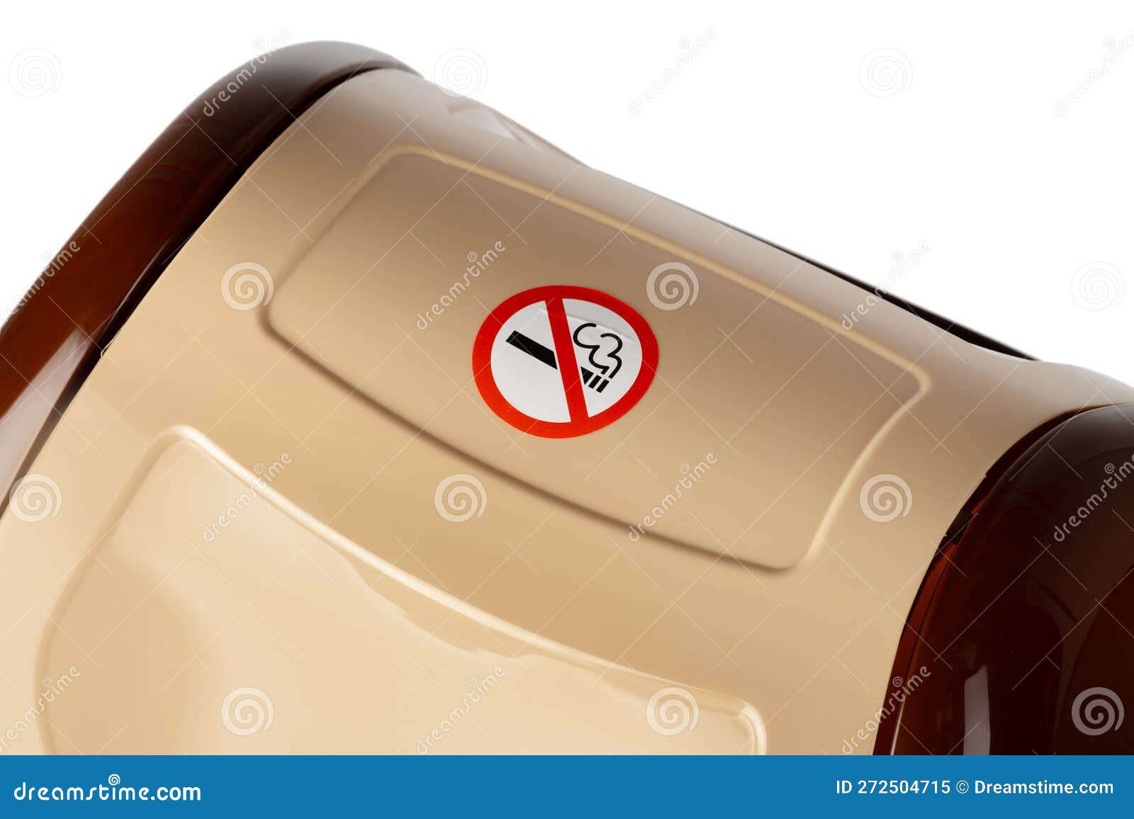 Beige Plastic Waste Bin Isolated on White Background Stock Image ...