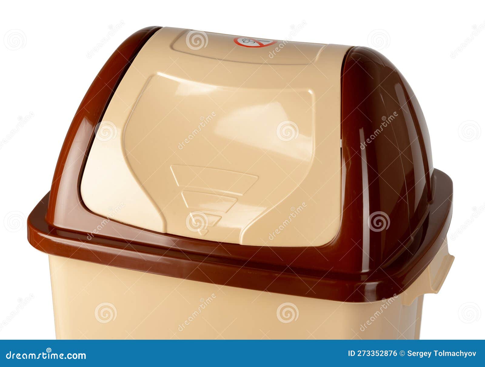 Beige Plastic Waste Bin Isolated on White Background Stock Photo ...