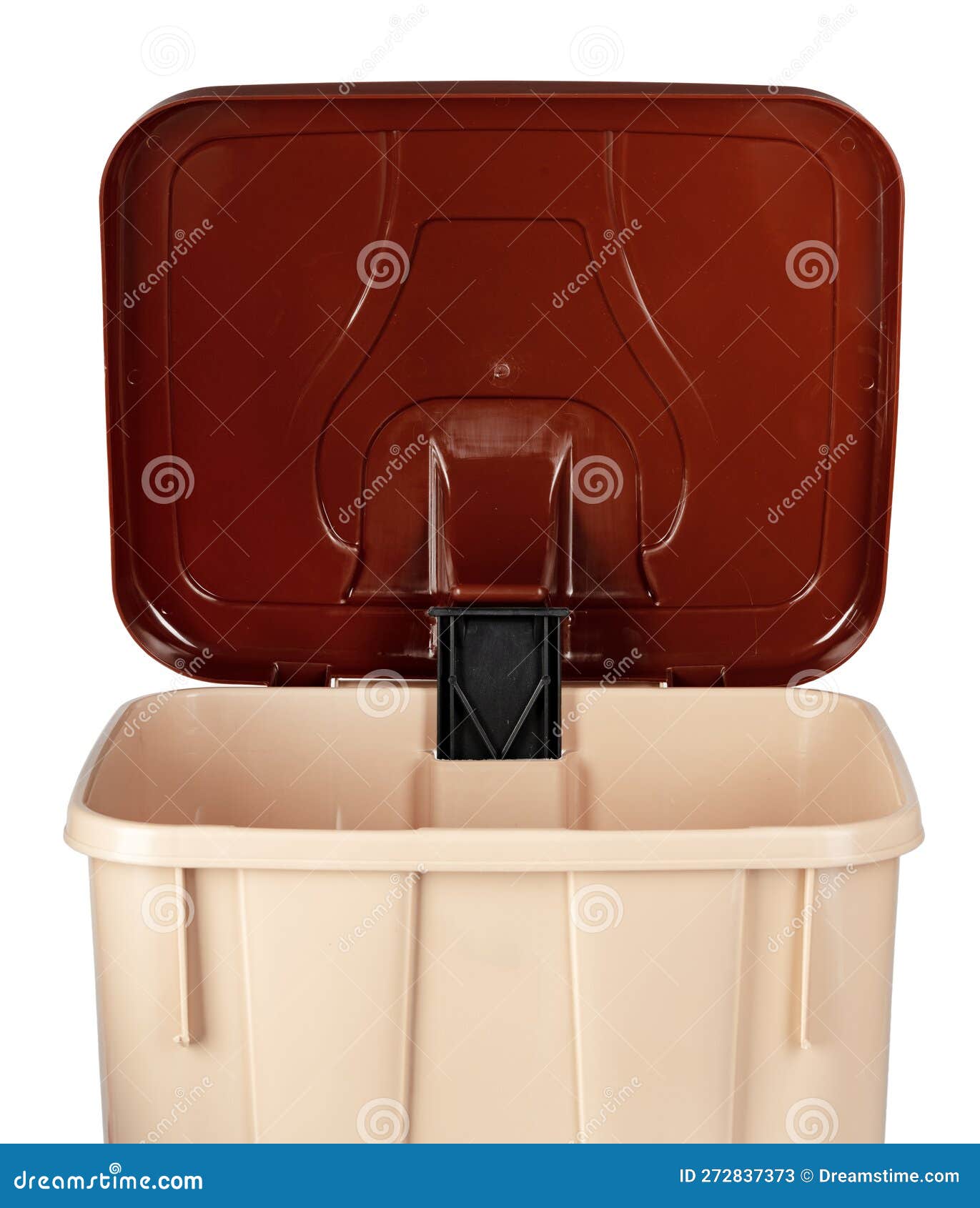 Beige Plastic Waste Bin Isolated on White Background Stock Image ...