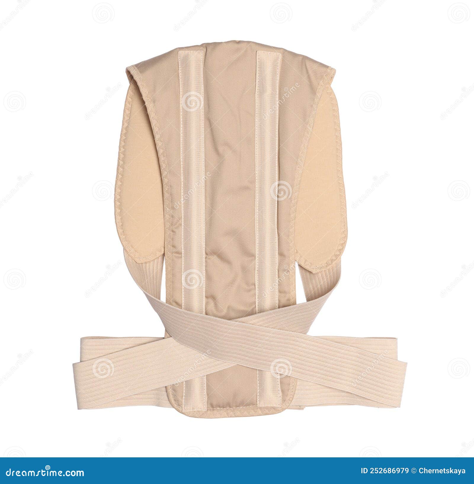 Beige Posture Corrector Isolated on White, Top View Stock Image - Image ...
