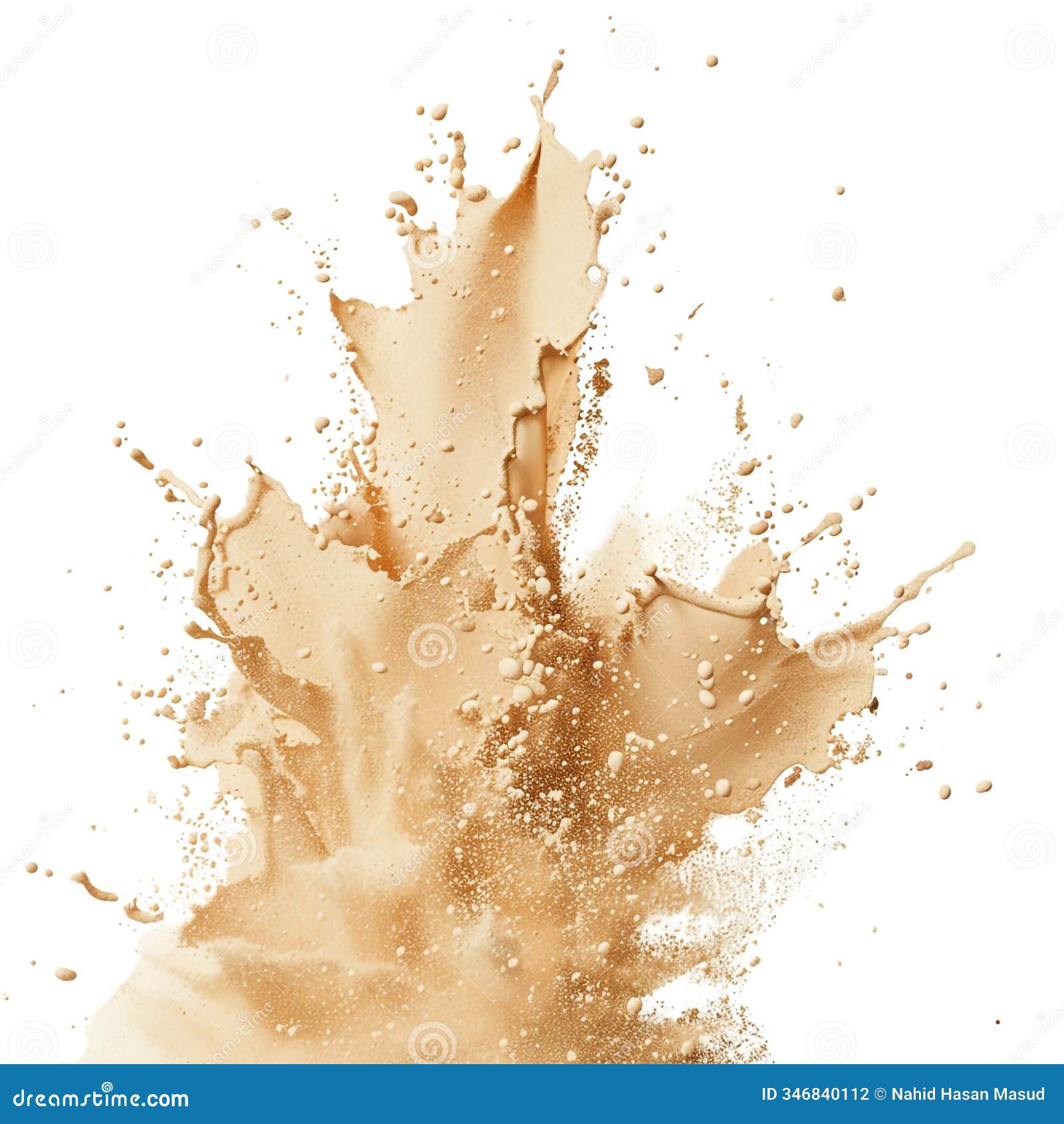 Beige Powder Splashes on White Background Render, Generative AI Stock ...
