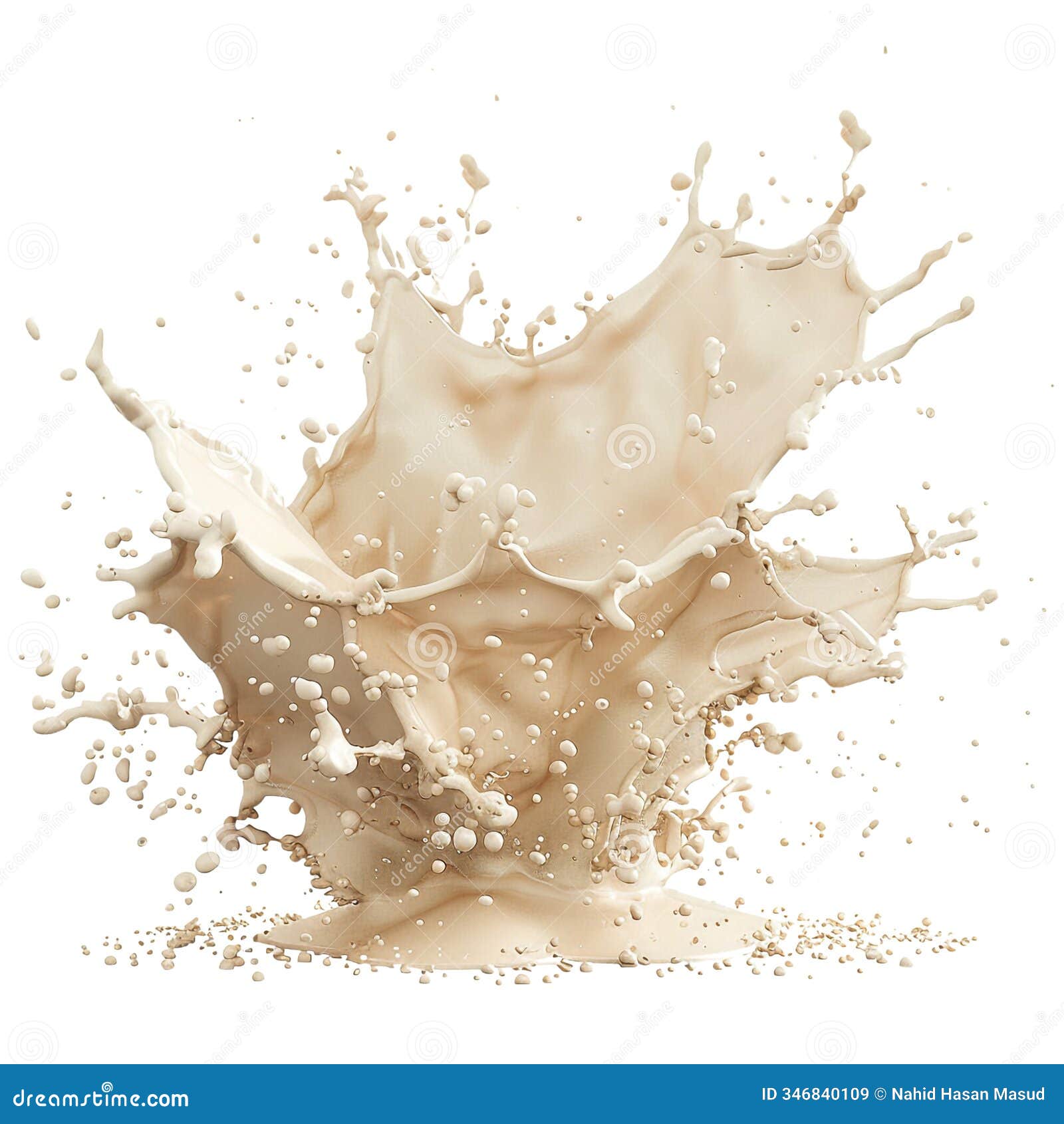 Beige Powder Splashes On White Background Render, Generative AI Royalty ...